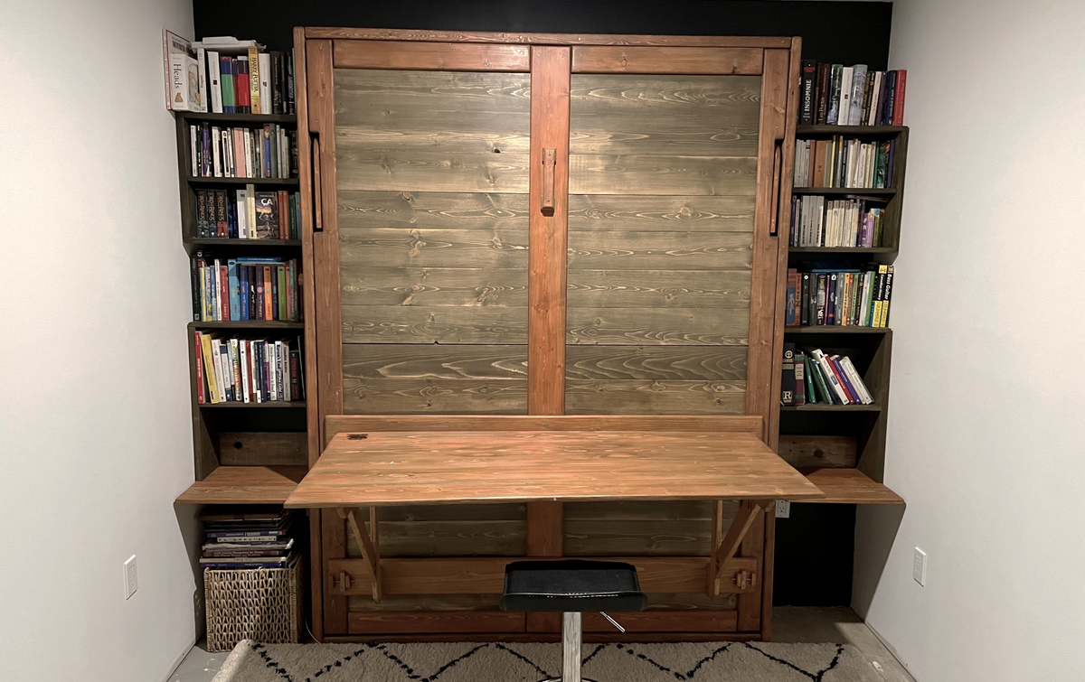 Mountains Murphy Bed with Desk | Home Office and Guestroom