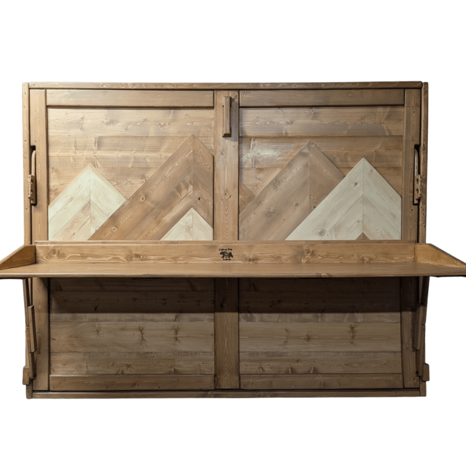 Horizontal Murphy Bed with Stay Level Desk - True Walnut