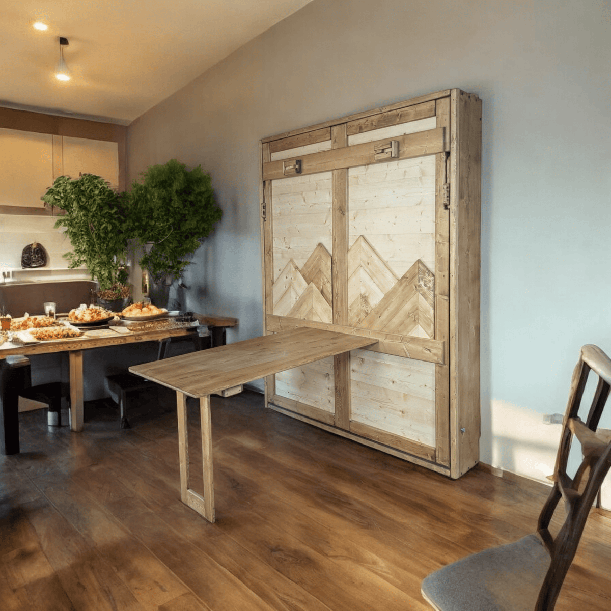 Oak Mountains Murphy Bed With Dinner Table | Maximize Your Space For ...