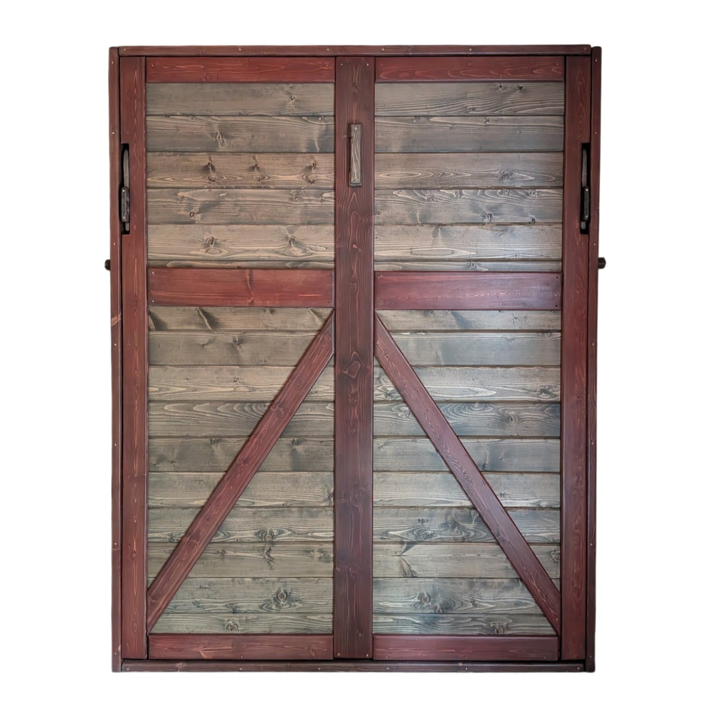 Rustic Brown Queen Murphy Bed | Solid Wood Wall Beds