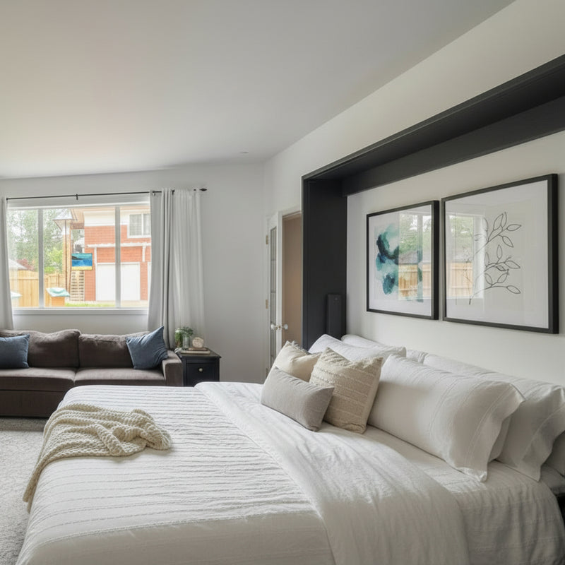 Blue Murphy Bed with Desk | Make Space for Work