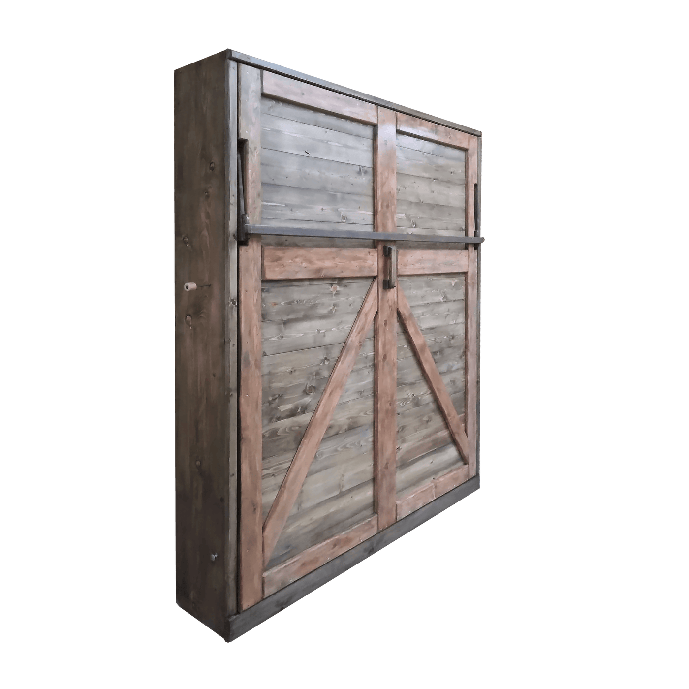 Rustic Brown Queen Murphy Bed | Solid Wood Wall Beds