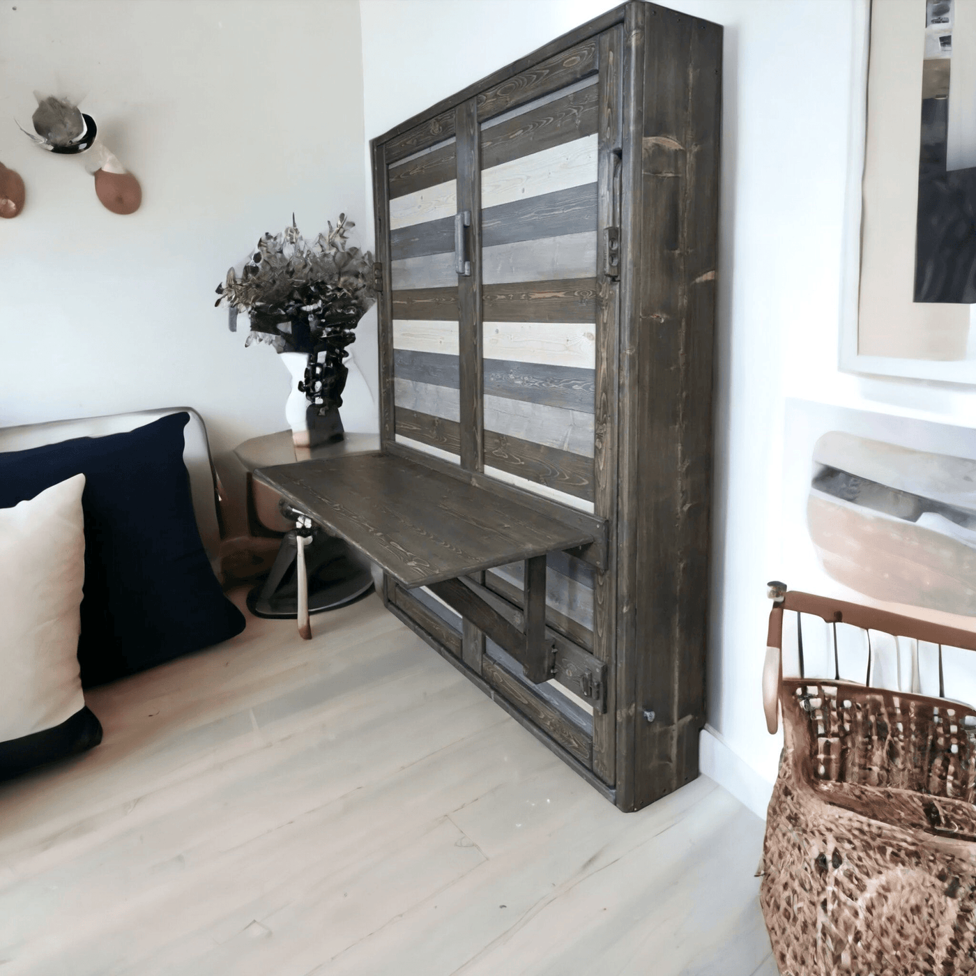 Signature Blue Murphy Bed with Desk | Make Space in Your Home