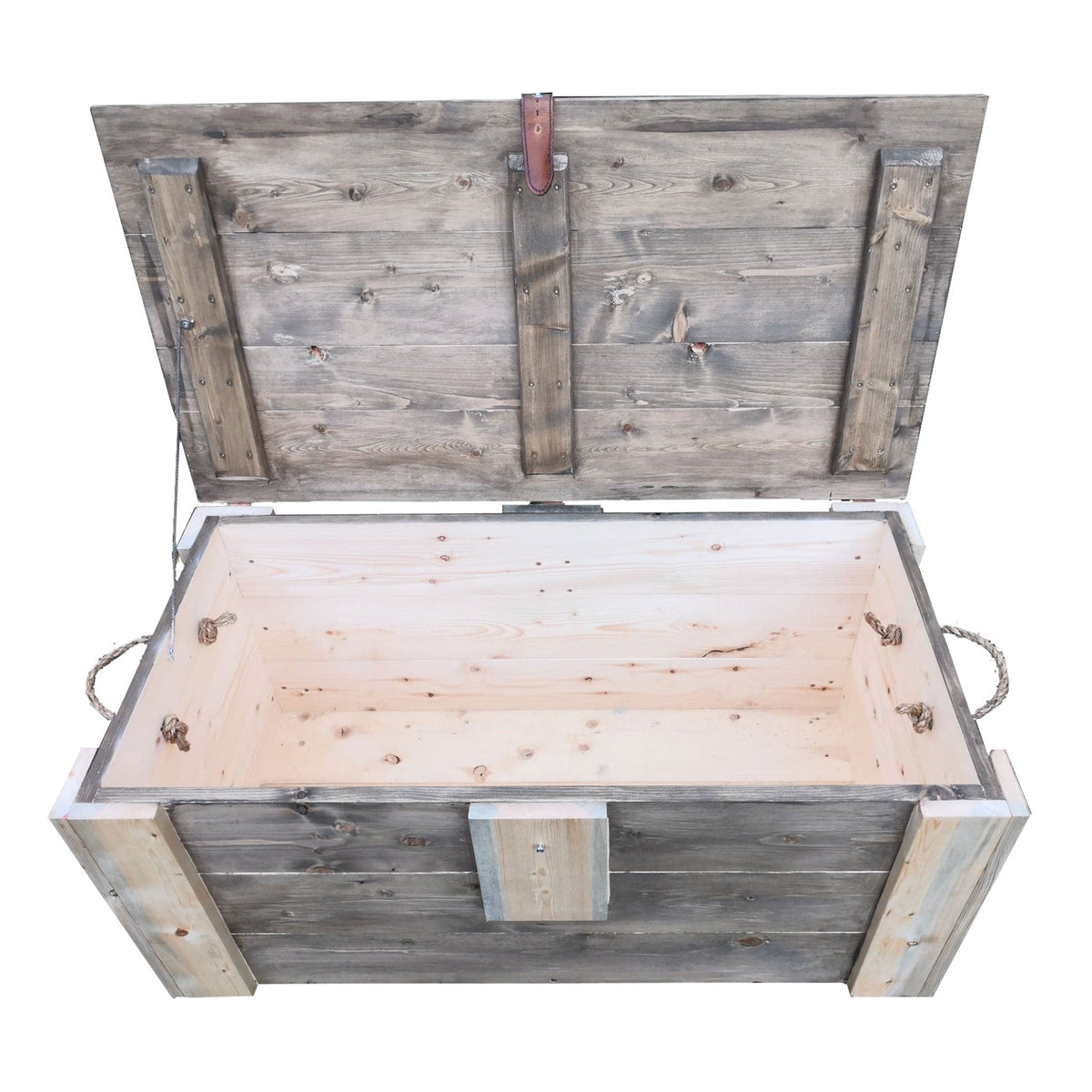 Rustic Brown Storage Trunk | Solid Wood Bedding Box